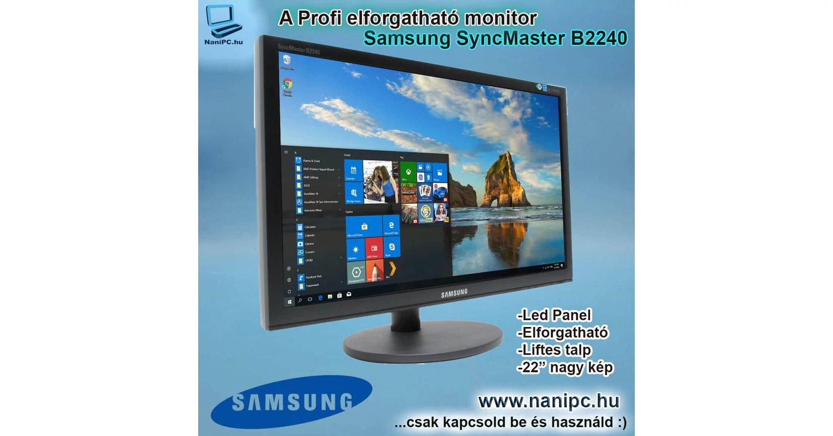 Profi Samsung SyncMaster B2240 22 LCD VGA/DVI Monitor | NaniPC